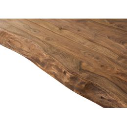 Baumtisch Sheesham 200x100x76 natur gebeizt / A-Gestell anthrazit matt FREEFORM 5