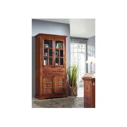 Vitrine Akazie 95x50x195 nougat lackiert OXFORD #452