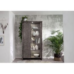 Vitrine Akazie 105x45x204 grau lackiert PURE ACACIA #911