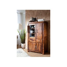 Vitrine Sheesham 90x45x148 life honey lackiert METRO LIFE #103