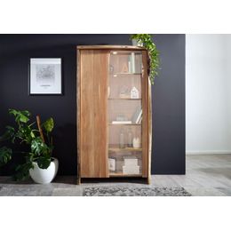 Vitrine Akazie 105x45x204 natur lackiert PURE ACACIA #711