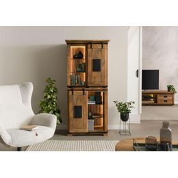 Schrank Mango / Altholz 80x45x175 natur lackiert RAILWAY LUX #116