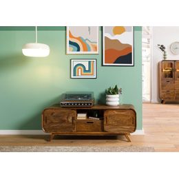 TV-Board Sheesham 134x40x48 hellbraun lackiert MAILAND #125