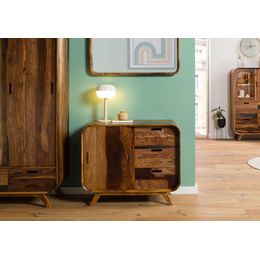 Sideboard Sheesham 90x40x75 dunkelbraun lackiert MAILAND #200