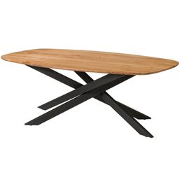 Esstisch Akazie 240x100x76 natur lackiert / Mikado-Beine eckig schwarz