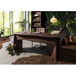 Eckschreibtisch Akazie 185x163x76 braun lackiert PURE ACACIA #849