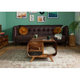 Couchtisch Sheesham 70x70x50 dunkelbraun lackiert MAILAND #233