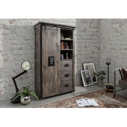 Schrank Mango 100x45x175 grau lackiert RAILWAY #214