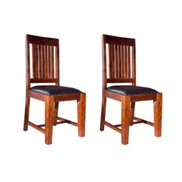 OXFORD Stuhl #15 mit Polster schwarz 2er Set 48x51x100 Akazie nougat
