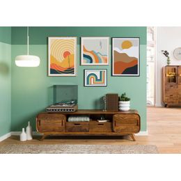 TV-Board Sheesham 173x40x48 hellbraun lackiert MAILAND #126