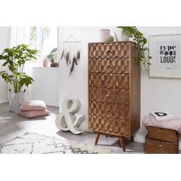 Kommode Akazie 53x42x125 natur lackiert MOSAYK #108