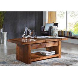Couchtisch Sheesham 140x60x50 walnuss lackiert DUKE #121