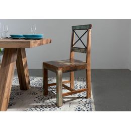 Stuhl Altholz 45x45x95 mehrfarbig lackiert NATURE OF SPIRIT #26