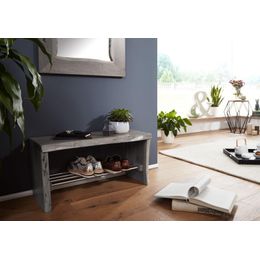 Garderobenbank Akazie 81x30x40 grau lackiert PURE ACACIA #916