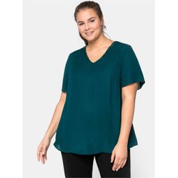 sheego Damen Tunika im Lagenlook, tiefgr&uuml;n, Gr&ouml;&szlig;e 42