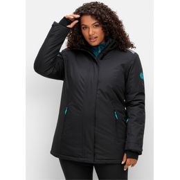sheego Damen Skijacke, Schwarz, Gr. 56, Mode, Material: Polyester. Wattierung: Polyester