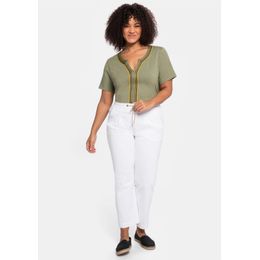 sheego Gro&szlig;e Gr&ouml;&szlig;en Jogg Pants mit Kontrastdetails, white denim, Gr&ouml;&szlig;e 56 - Damen