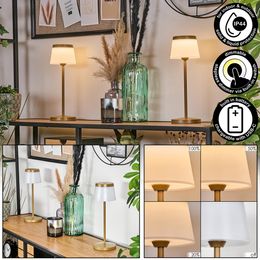hofstein Algeraz Tischleuchte 2-er Set LED Beige, 1-flammig