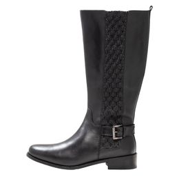 sheego Große Größen Weitschaftstiefel mit Schnallenbändern, schwarz, Größe 44 - Damen