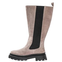sheego Große Größen Weitschaftstiefel mit Stretch-Einsatz, taupe, Größe 44 - Damen