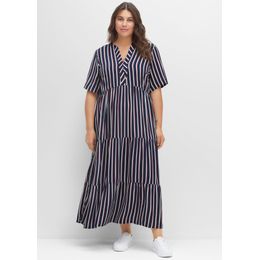 sheego Gro&szlig;e Gr&ouml;&szlig;en Maxikleid mit Streifenmuster, nachtblau-gestreift, Gr&ouml;&szlig;e 54 - Damen