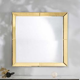 Pharao24.de Glasspiegel Goldfarben mit Facettenschliff die Wandmontage