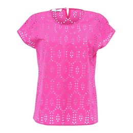 Peter Hahn - Bluse mit Rundhals-Ausschnitt, pink, Gr. 42 / M - Baumwolle