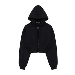 No Matter What Zip-Up Hoodie female Black size L