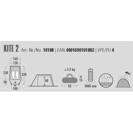 High Peak Kite 2 Tunnelzelt f&uuml;r 2 Personen - 2-Personen Zelte
