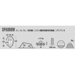 High Peak Tunnelzelt Sparrow 2 Personen - 2-Personen Zelte