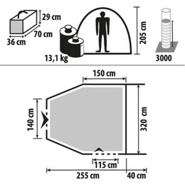 Berger aufblasbares Vorzelt Touring Easy Air mit festen Boden f&uuml;r Campingbus - Reisemobil- & Busvorzelte