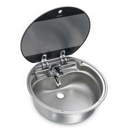 Dometic SNG 420 Runde Spüle mit Glasabdeckung 420 mm - Spülbecken