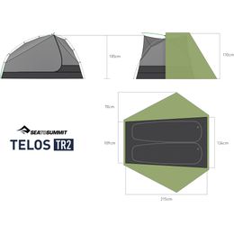 Sea To Summit Telos TR2 freistehendes Zelt Gr&uuml;n f&uuml;r 2 Personen - 2-Personen Zelte