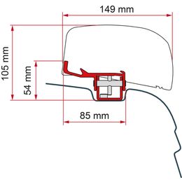 Fiamma Kit VW T5 / T6 RHD Markisenadapter für Fiamma F40van Rechtslenker - Markisenadapter