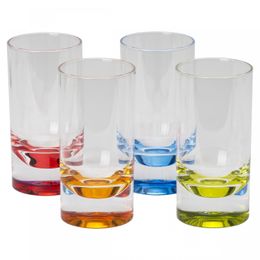 Flamefield Trinkgl&auml;ser Slim Jim 4er Pack 290 ml Bunt - Gl&auml;ser