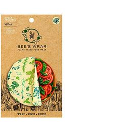 Bees Wrap Vegan Pflanzenwachstuch 3er-Pack gemischt Herb Garden - Lebensmittelbeh&auml;lter / Vorratsdosen von BeesWrap