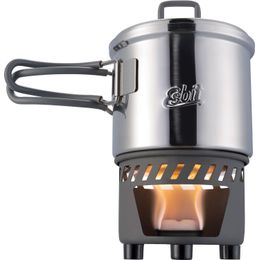 Esbit Camping Kochset f&uuml;r Trockenbrennstoff Topf aus 18/8 Edelstahl 585 ml - Taschenkocher