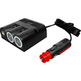 Dreifachsteckdose mit USB - 12 / 24 V Einbausteckdosen von Procar