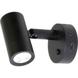 Frilight Aufbauspot Mini Tube D4 mit USB-C Ladeanschluss schwarz - LED Campingleuchten