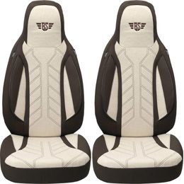 Bremer-Sitzbez&uuml;ge Wohnmobil Schonbez&uuml;ge 2 St&uuml;ck f&uuml;r Ducato / Jumper / Boxer braun/beige - Sitzbez&uuml;ge