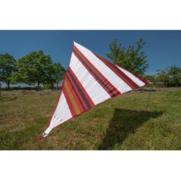 Bent Zip-Canvas Sonnensegel Orient Design Wei&szlig; gestreift/RV Rot - Pavillons & Tarps