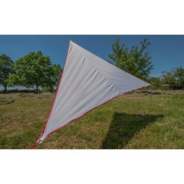 Bent Zip-Canvas Sonnensegel Grau/RV Rot - Pavillons & Tarps