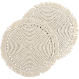 Camplife Makramee Untersetzer 2-tlg. gro&szlig; &Oslash; 36 cm - Sonstiges K&uuml;chenzubeh&ouml;r