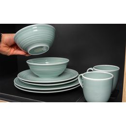 Silwy Magnet Porzellan Geschirrset 11-teilig f&uuml;r 2 Personen Cyan - Kunststoff und Melamin Geschirr-Sets