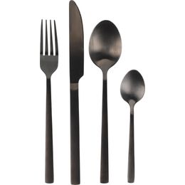 Berger Edelstahl Besteck-Set schwarz matt 16-tlg. f&uuml;r 4 Personen - Campingbesteck