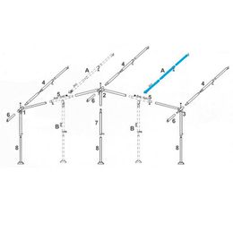 Brand Zusatzgest&auml;nge f&uuml;r Vorzelte und Zelte Dachstange mit Haken und Schelle Aluminium 28 mm L&auml;nge 220 - 300 cm - Zelt-Gest&auml;nge & Zubeh&ouml;r