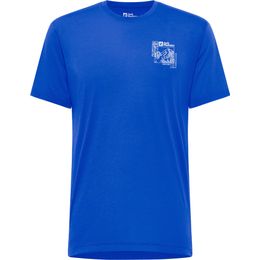 Jack Wolfskin Vonnan Graphic Herrenshirt blau L - Herrenshirts, -hemden & -pullover