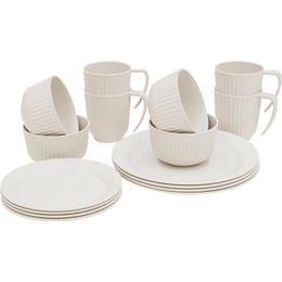 Outwell Delish Geschirr-Set f&uuml;r 4 Personen sandstone - Kunststoff und Melamin Geschirr-Sets