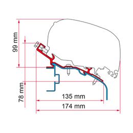 Fiamma Adapter Elddis Markisenadapter f&uuml;r Fiamma F80/F65 400 - Markisenadapter