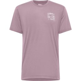 Jack Wolfskin Vonnan Graphic Herrenshirt rosa XXXL - Herrenshirts, -hemden & -pullover